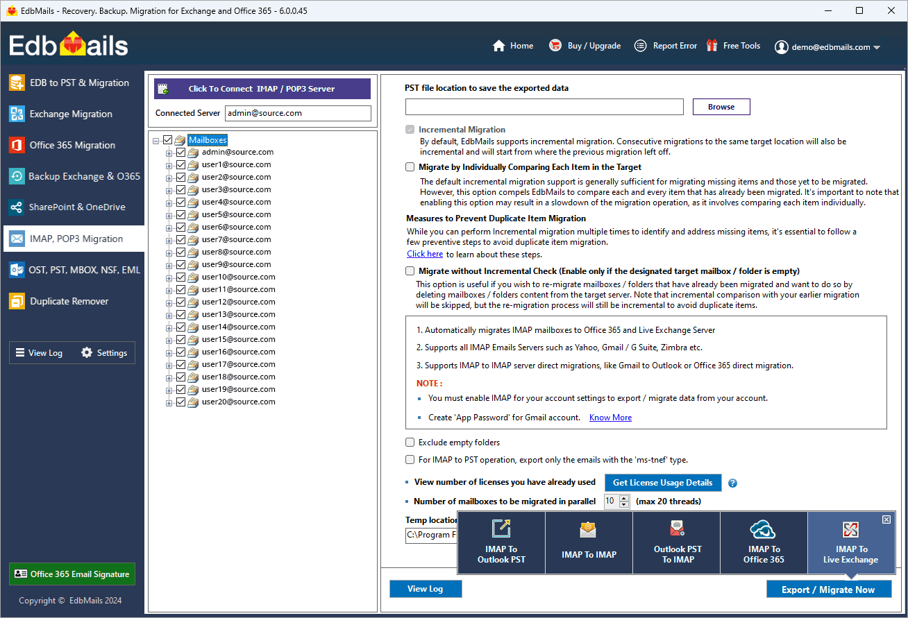 IMAP to Exchange Migration | EdbMails
