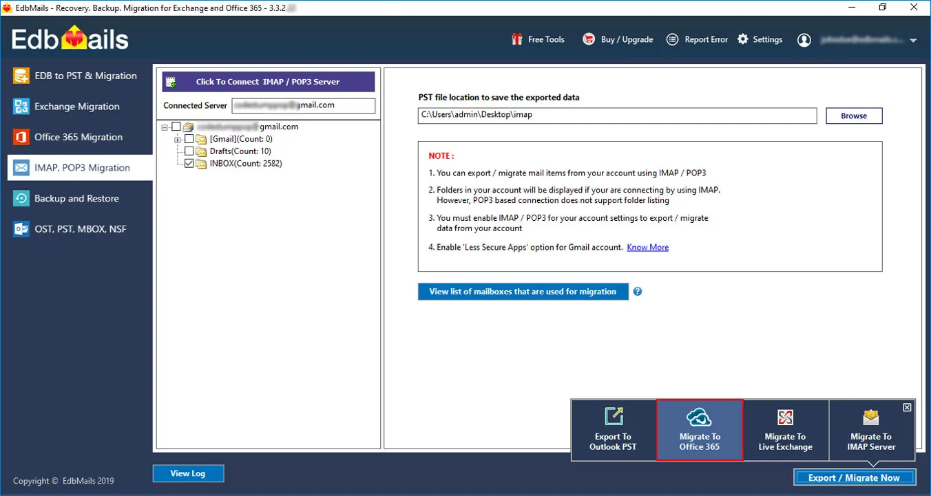 How to migrate from IMAP server to Office 365?